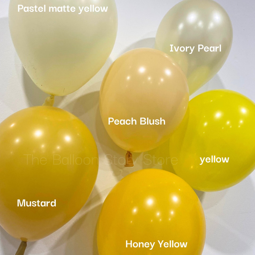 Pastel Matte Yellow Balloon Mustard Peach Blush Honey Yellow Latex ...