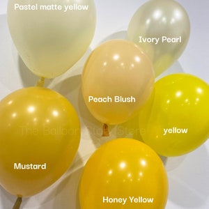 Pastel Matte Yellow Balloon Mustard Peach Blush Honey Yellow Latex ...