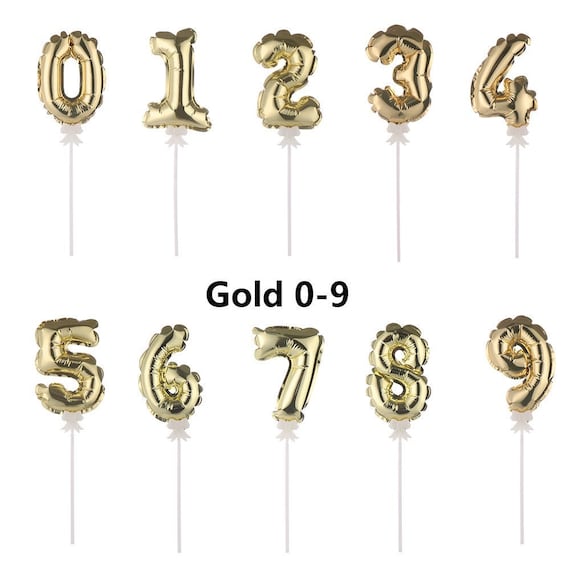 Mini Balloon Number Cake Topper | Etsy