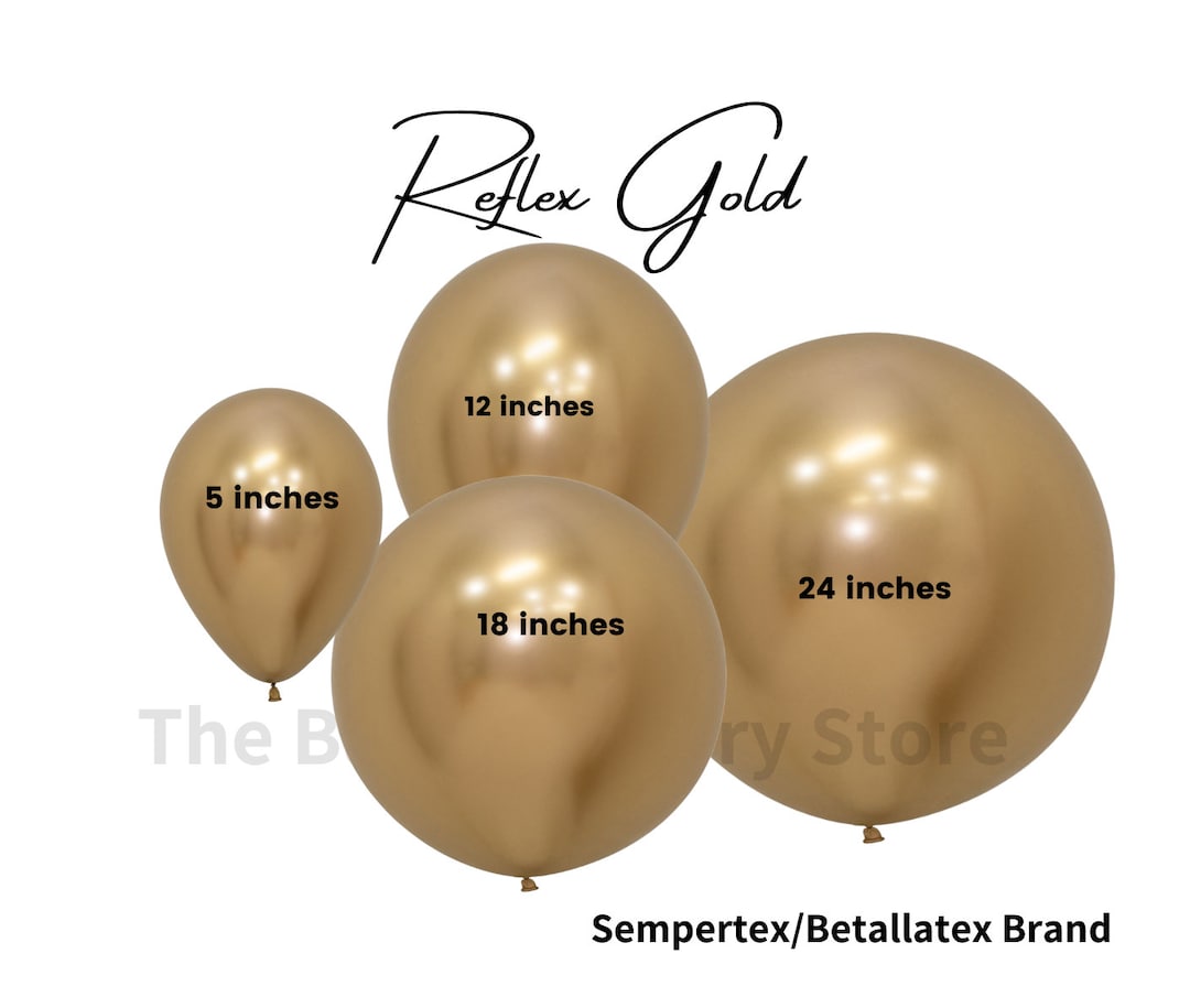 5",11"15"24 " Reflex Gold Balloons,chrome Gold Latex Balloons Metallic ...
