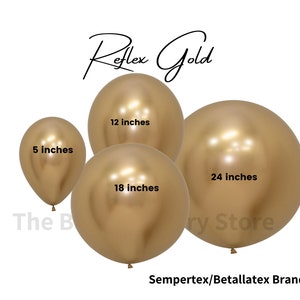 Reflex Gold Latex Balloons, Metallic Chrome Finish, Biodegradable - Etsy
