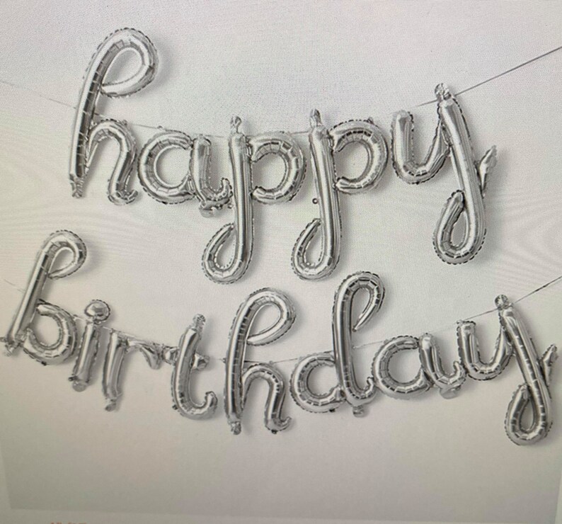 Script Happy Birthday Banner Balloons | Etsy