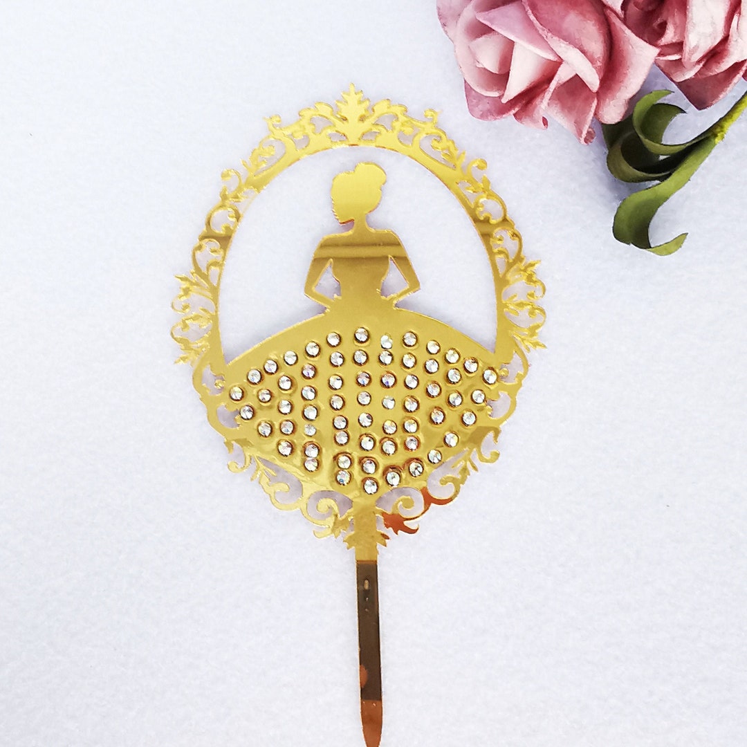 Birthday Cake Topper Gold Cake Topper Silver Cake Topper Rhinestone ...
