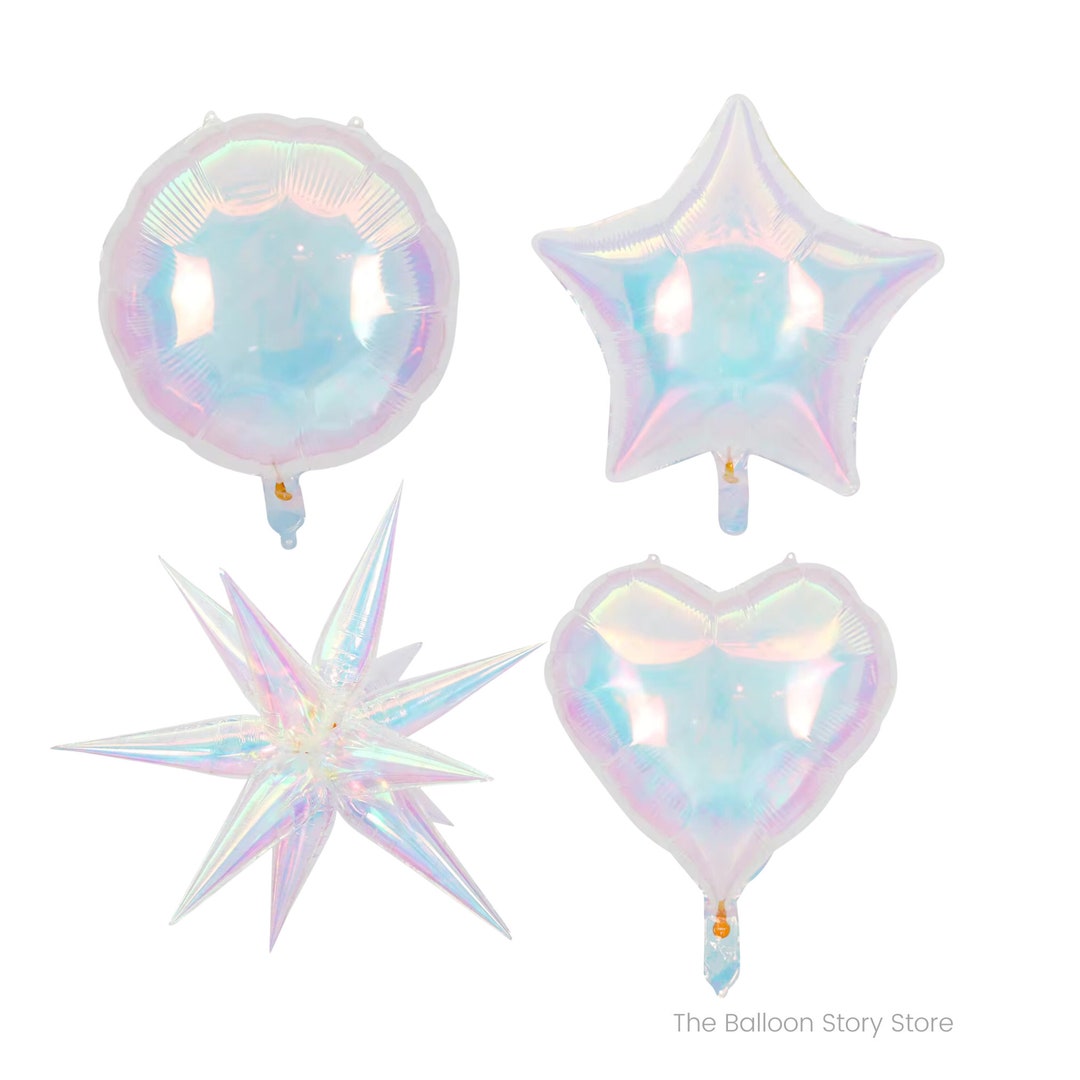 Iridescent Shapes Balloon Star Iridescent Heart Iridescent Balloon ...