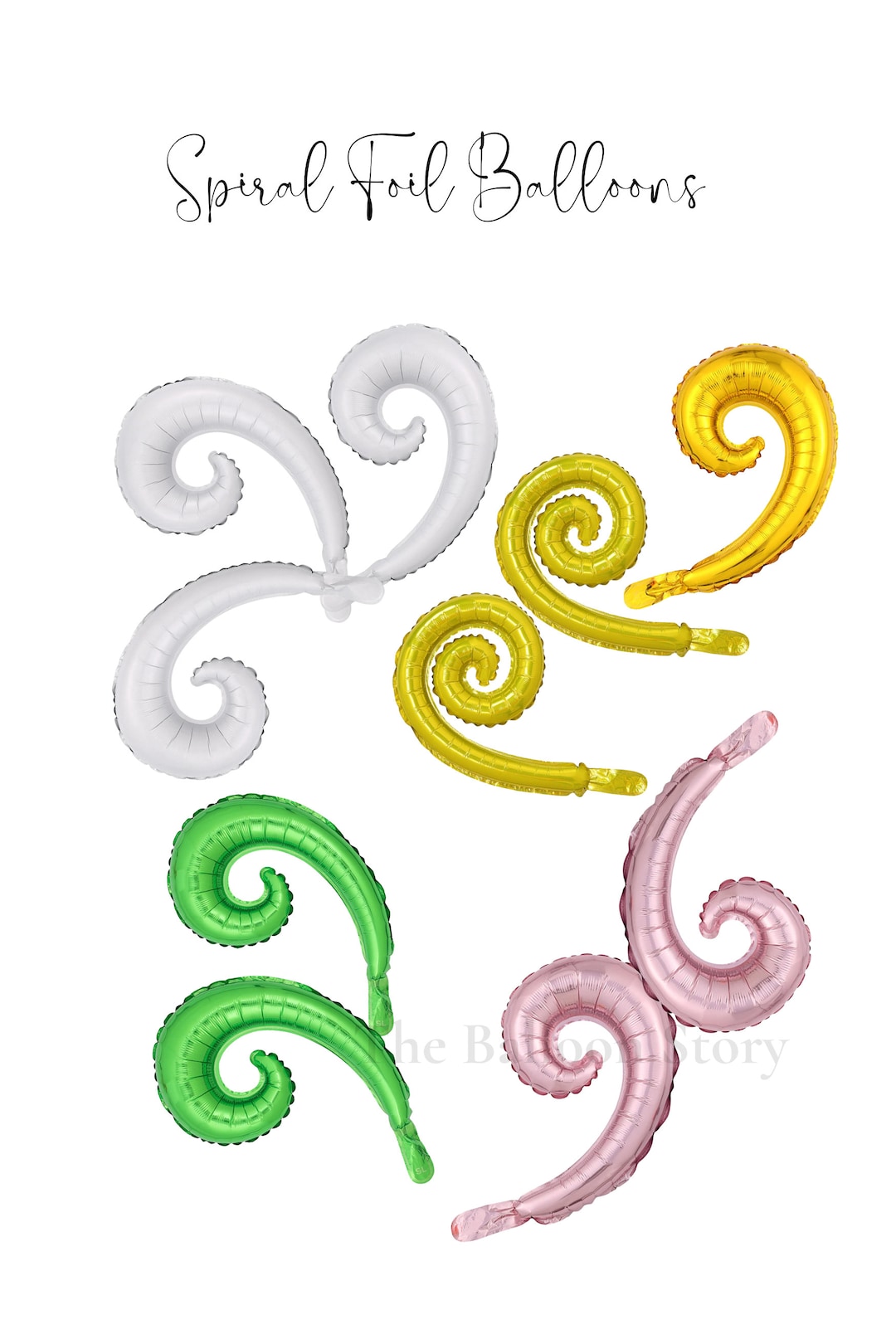 4pcs/set Spiral Wave Curved Foil Balloons Embroidered Style Balloon - Etsy