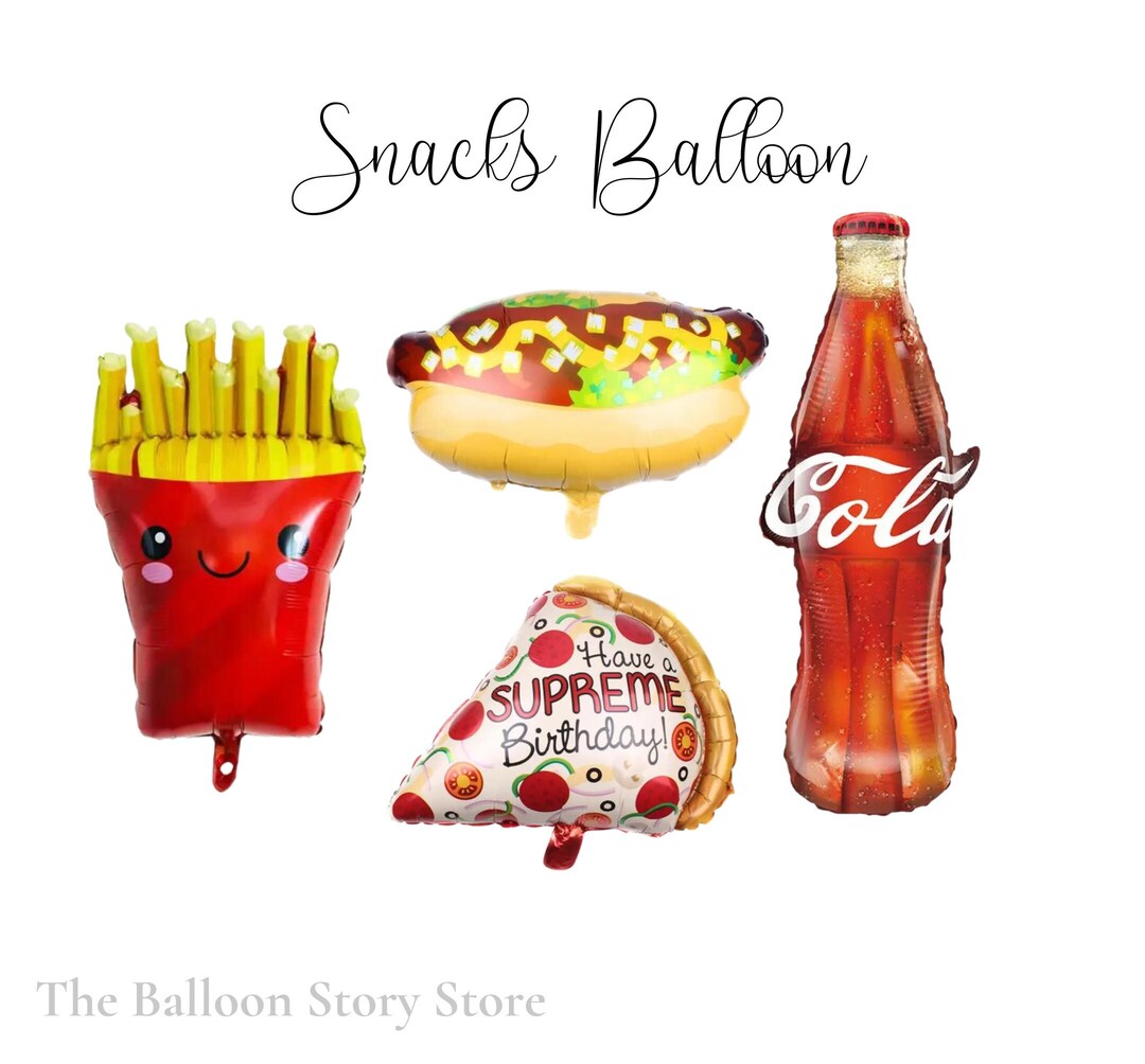 Pizza Hotdog Fries Cola Balloons Food Snacks Balloon - Etsy