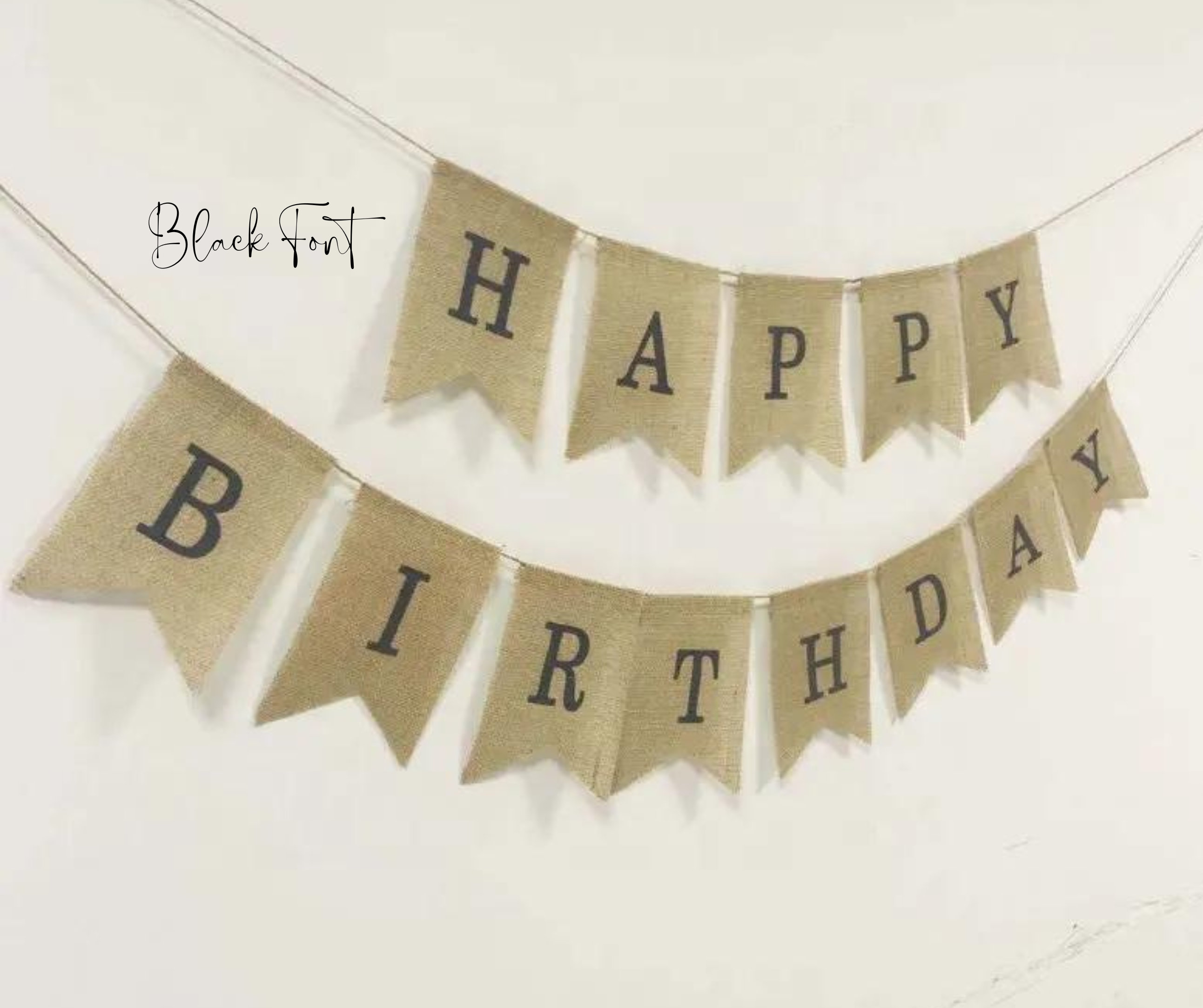 Happy Birthday Banner Burlap Birthday Banner Pennant Sign and Banner ...