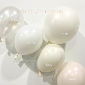 White Collection Latex Balloons: Satin, Lace, Cream - Etsy