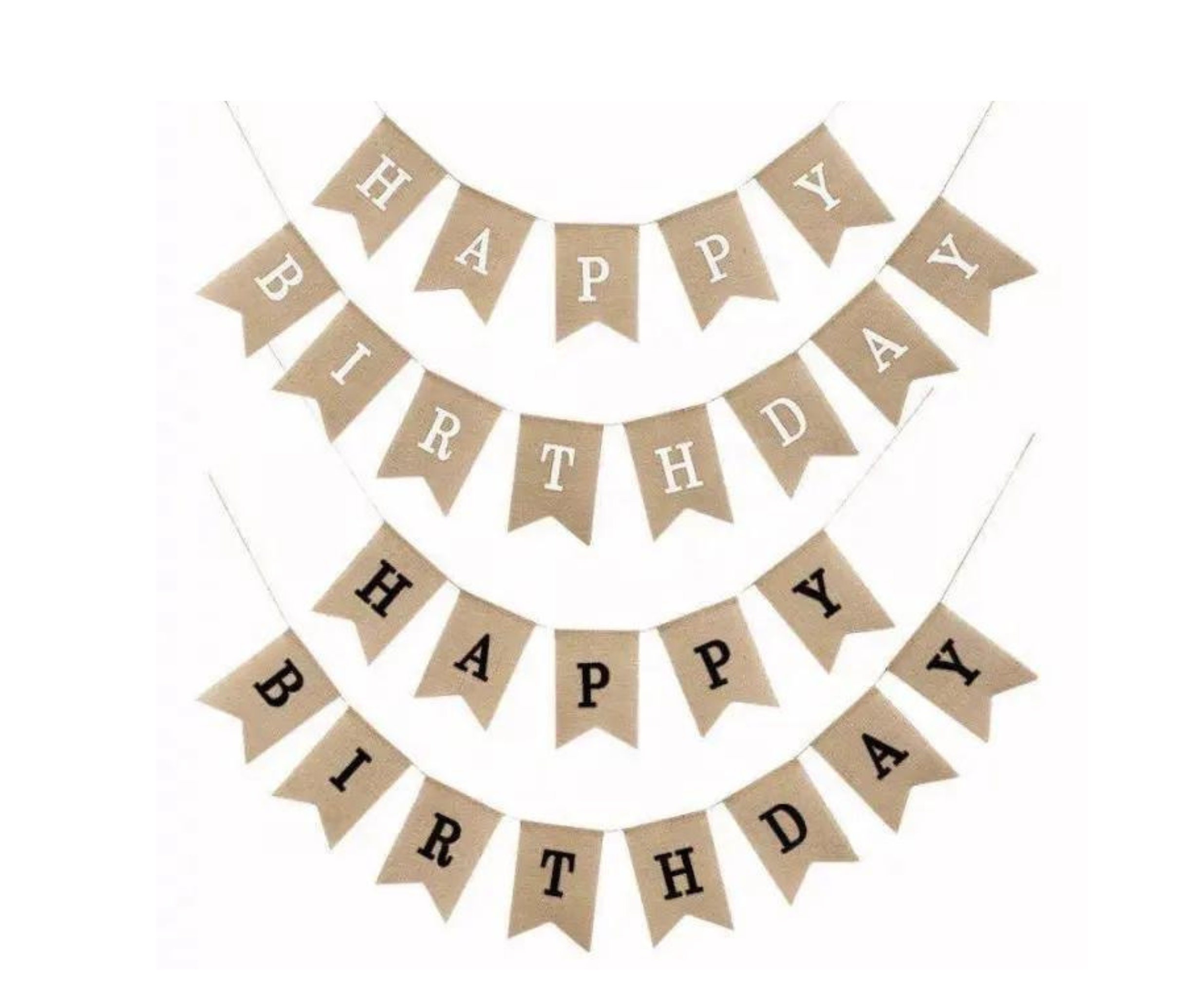 Happy Birthday Banner Burlap Birthday Banner Pennant Sign and Banner ...