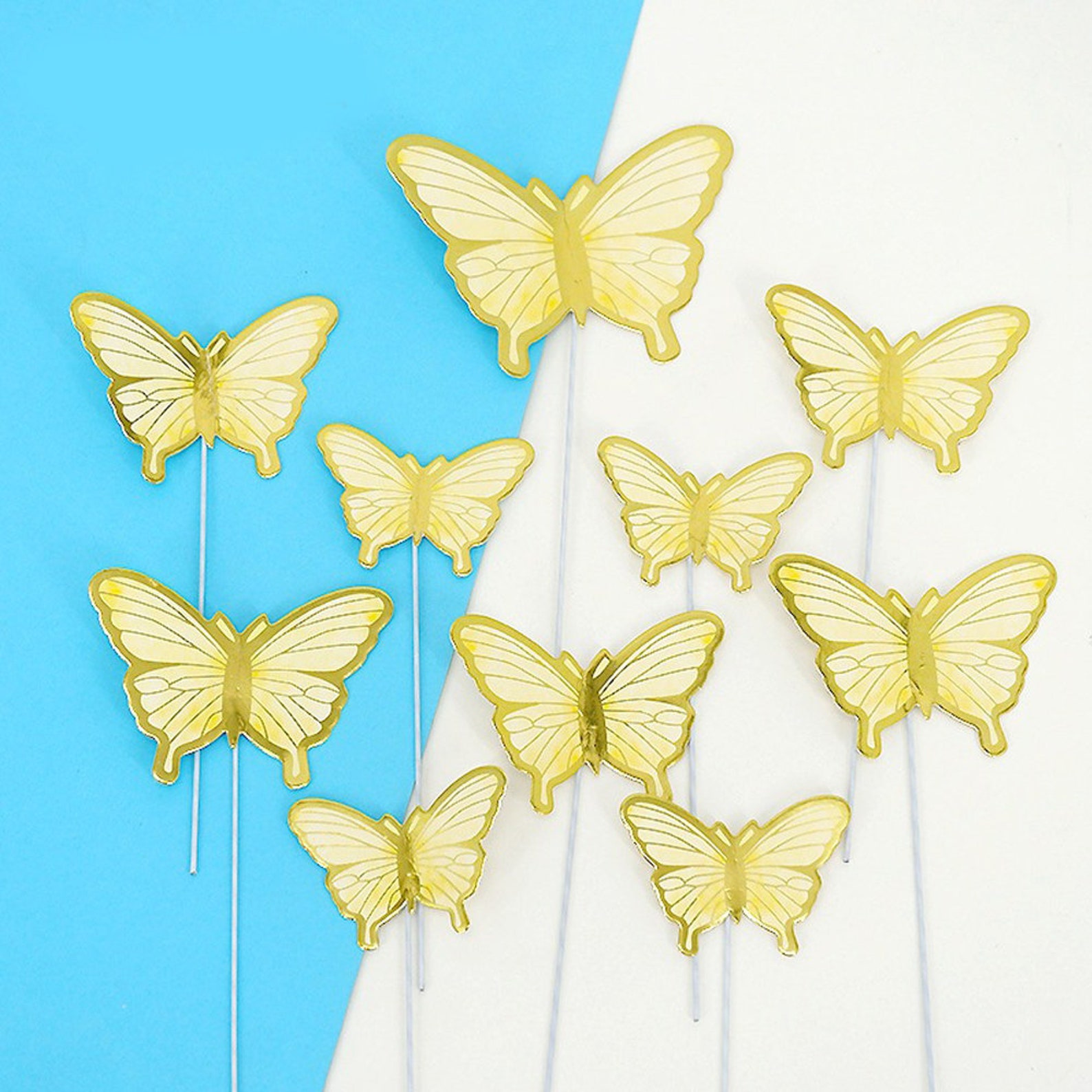 Butterfly Cake Topper Butterfly Cake Accessories Blue Butterflies Cake ...