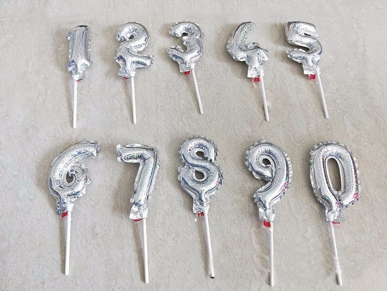 Mini Balloon Number Cake Topper - Etsy Canada
