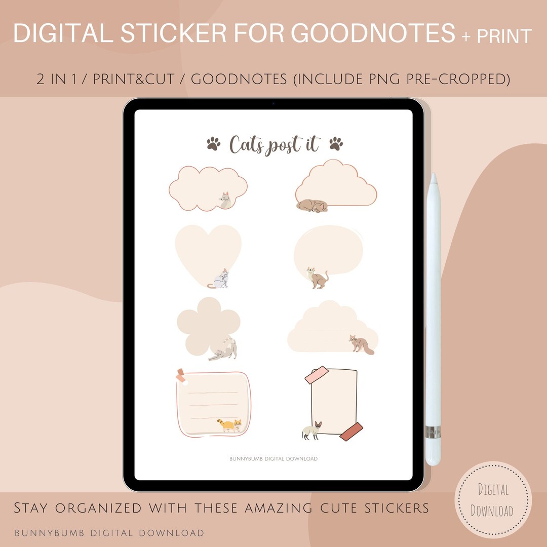 Digital Stickers Post It / Include Pngs Pre-cropped Goodnotes File ...