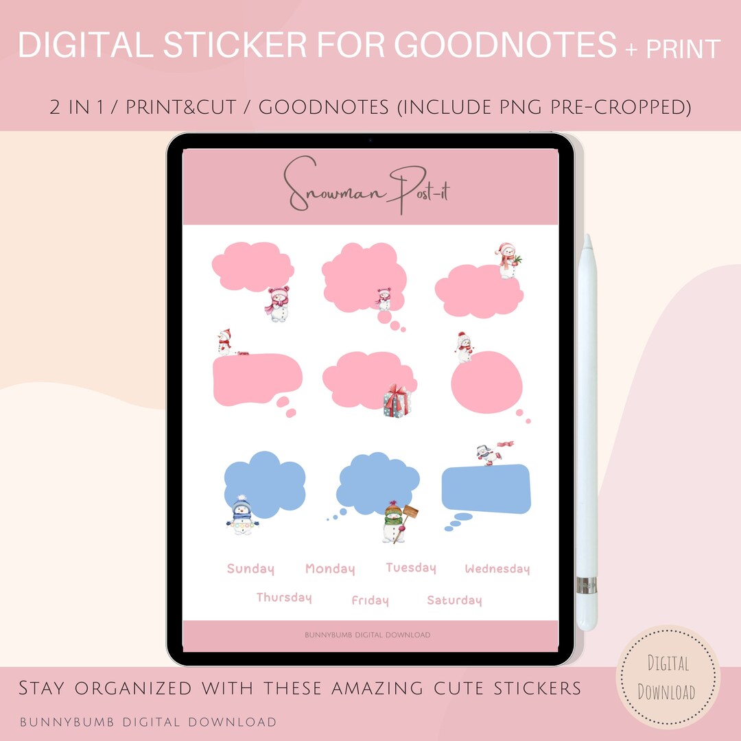 Digital Stickers Post It / Include Pngs Pre-cropped Goodnotes File ...