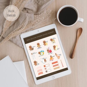 Cute Stickers / Daily Routine Digital Planner & Printable Stickers ...