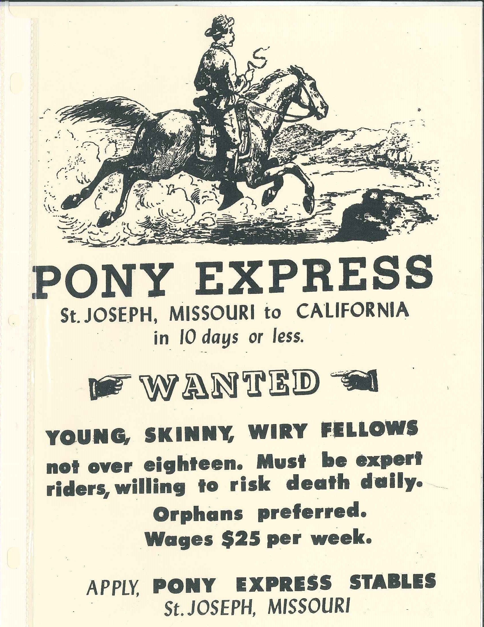 Pony Express Old West Poster - Etsy