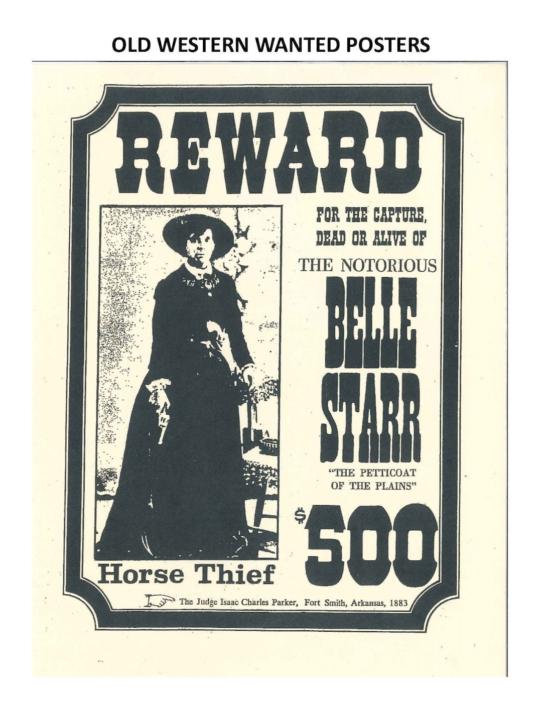 Outlaw Belle Starr Wanted Poster - Etsy