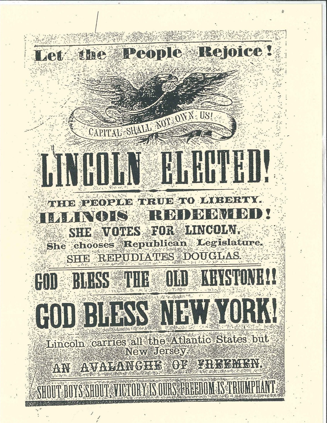 Civil War Lincoln Election Poster 1860 | Etsy