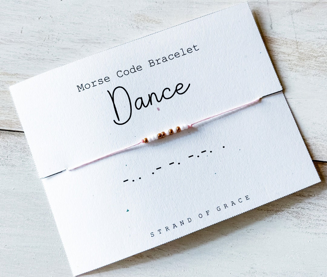 Dance Custom Morse Code Bracelet - Dance Jewelry Gift - Custom Dance Bracelet - Dancer Gift ...