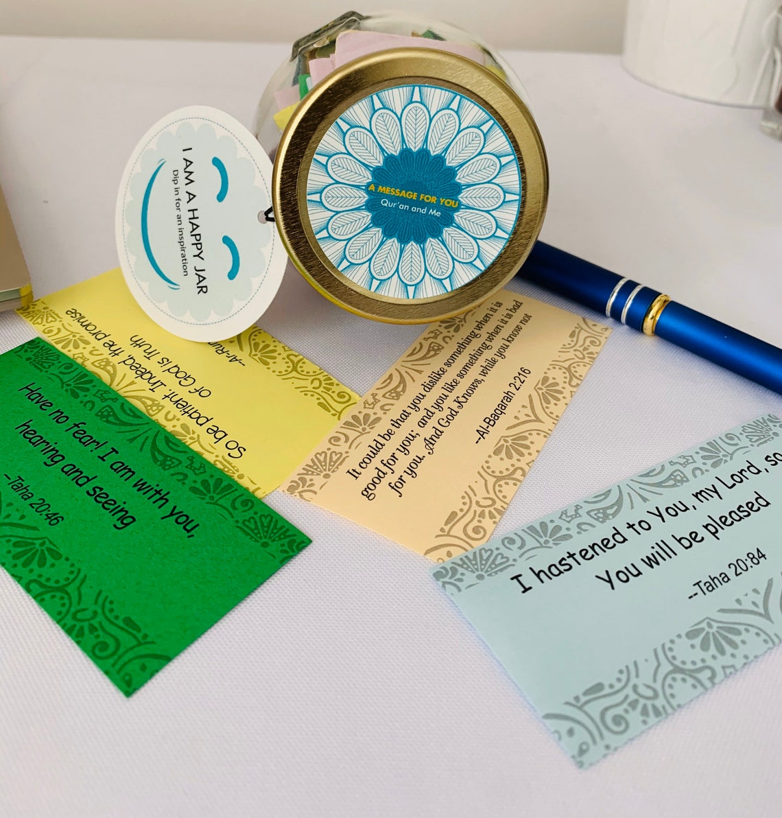 Quran Inspiration and Motivation Jar, Prayer Cards, Soul Lifting Notes ...