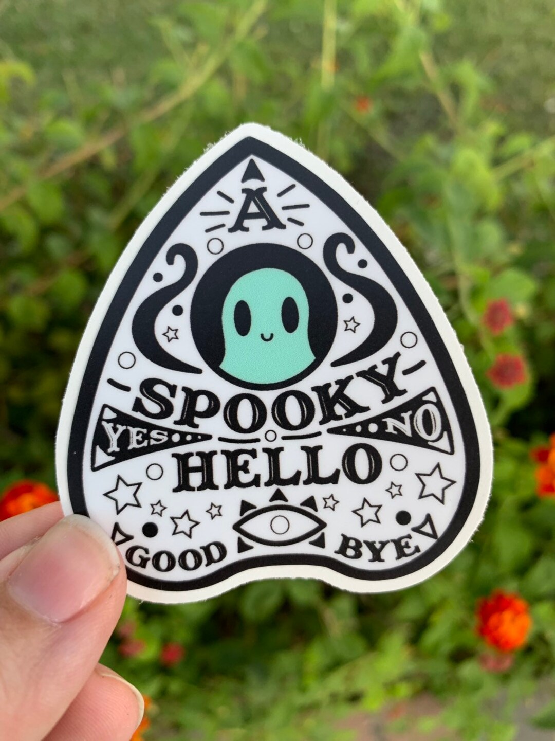 A Spooky Hello Planchette Weatherproof Vinyl Sticker - Etsy