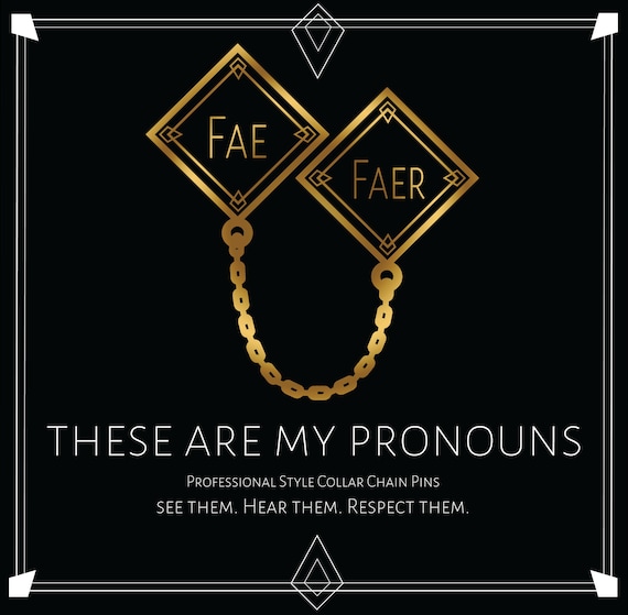 Fae/faer These Are My Pronouns Professional Pronoun Chain | Etsy