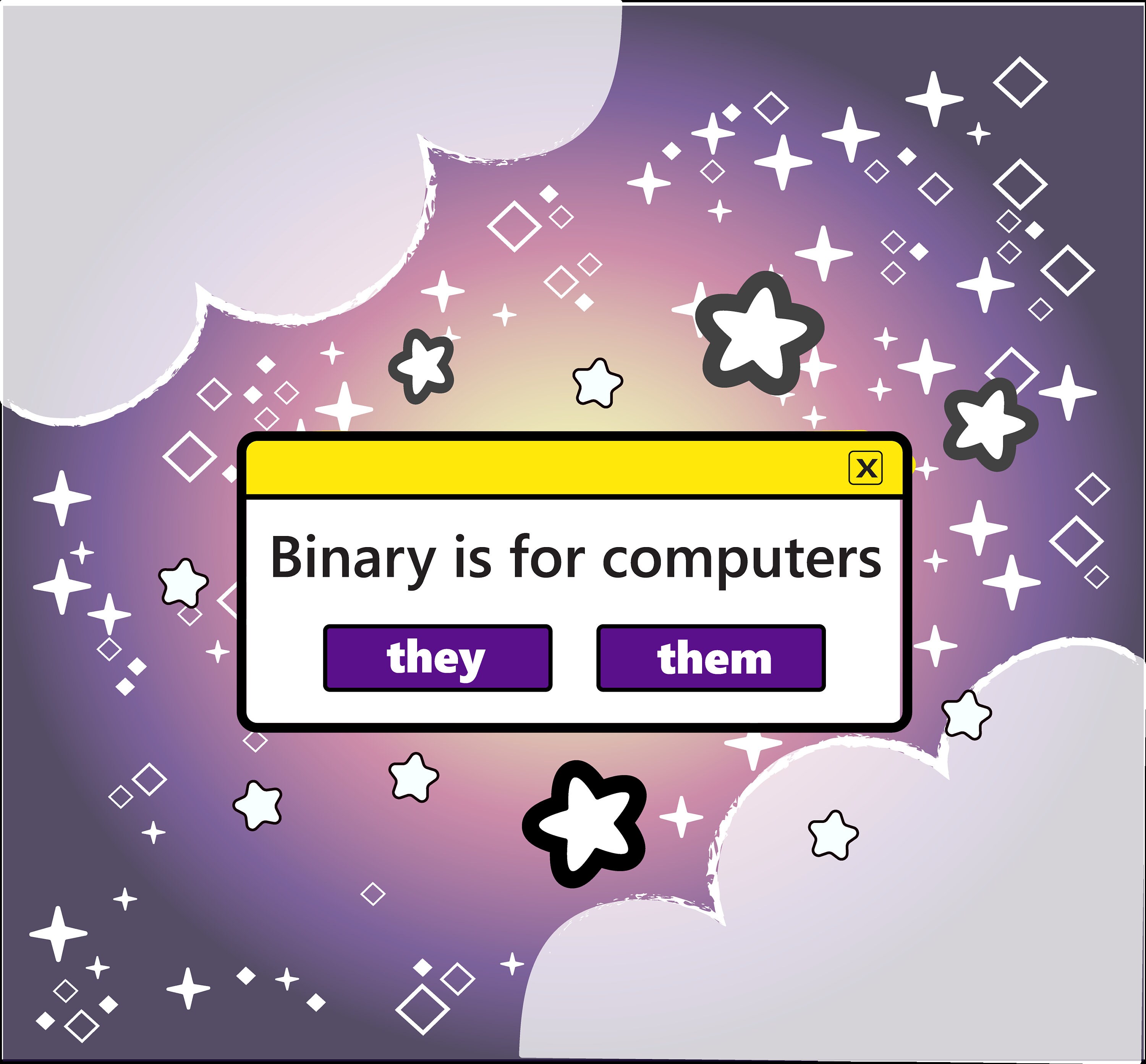 Binary is for Computers Non-binary Pride Enamel Pin | Etsy