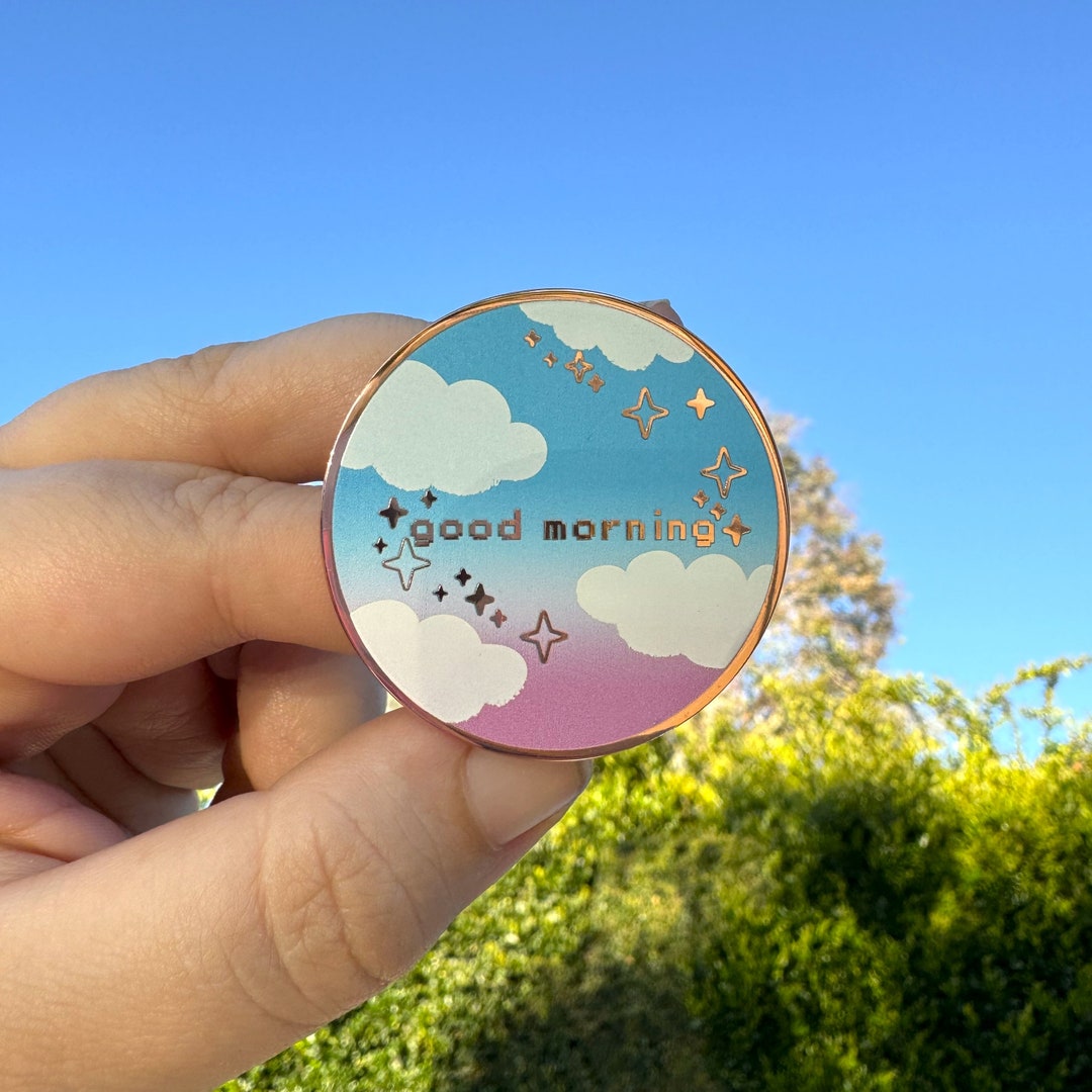Good Morning | Rose Gold Gradient Enamel Pin - Etsy