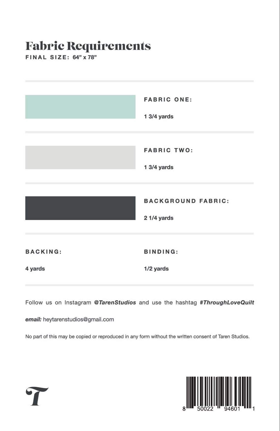 Through Love Quilt Pattern PAPER PATTERN by Taren Studios | Etsy