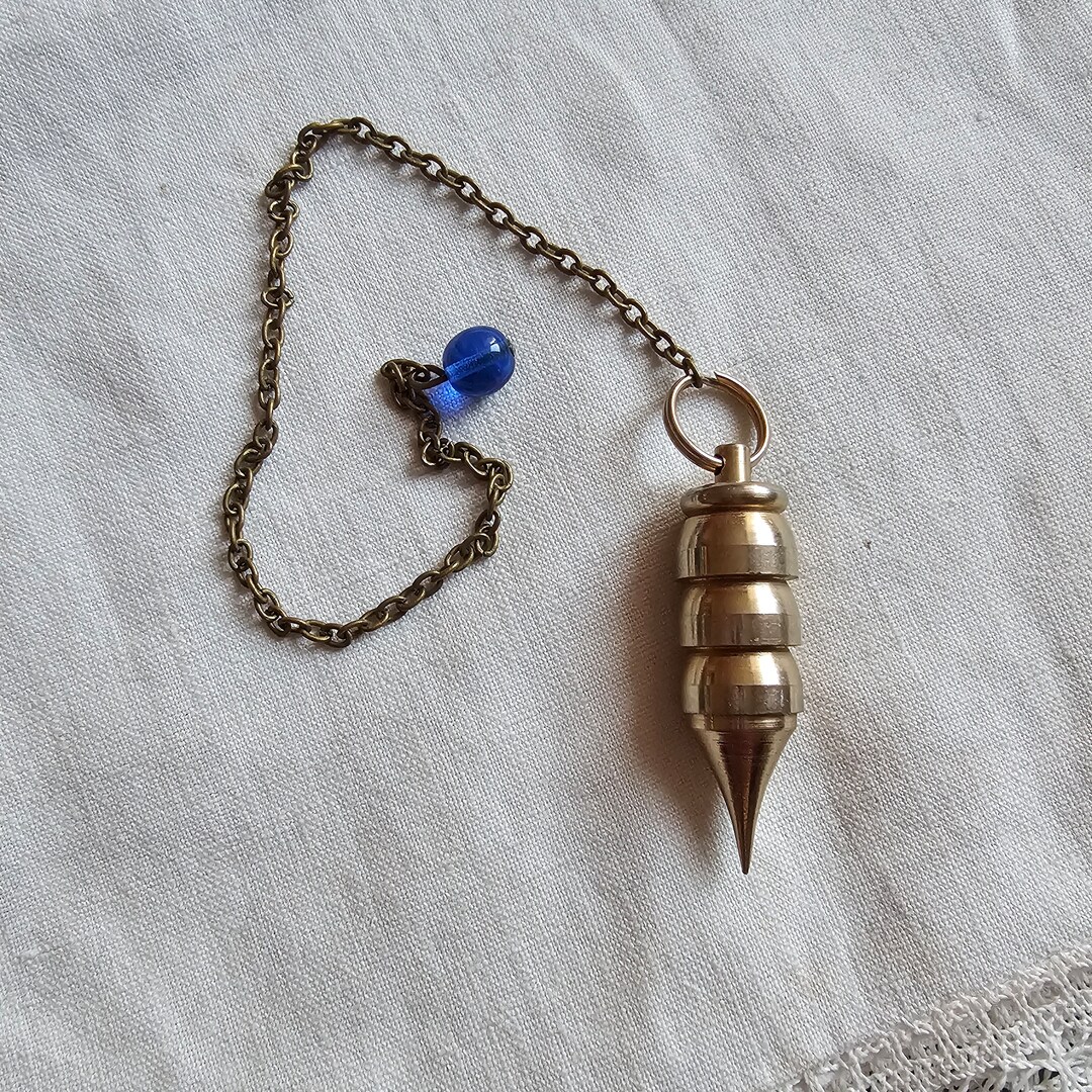 Divination Pendulum in Vintage Gold Metal and Blue Pearl - Etsy
