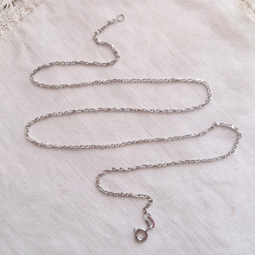 925 Silver Chain With Convict Link 50 Cm - Etsy