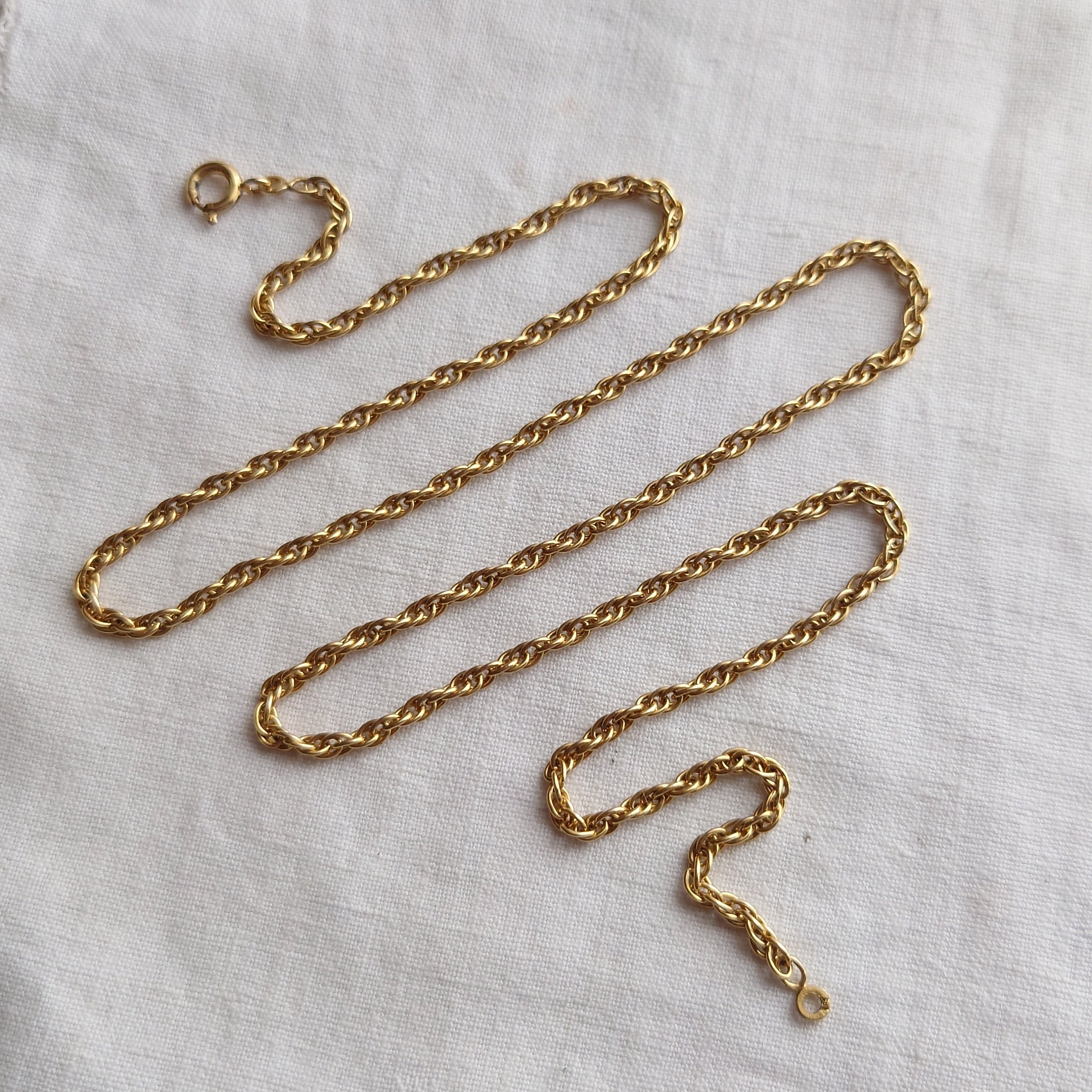 Gold Plated Rope Mesh Chain 60 Cm - Etsy