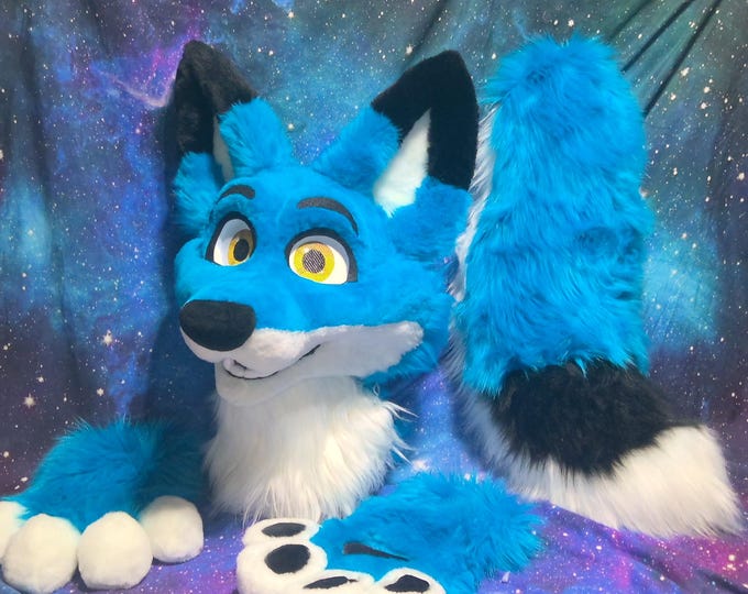 Vibrant Blue Canine Fursuit - Unique & Eye-catching! - Etsy