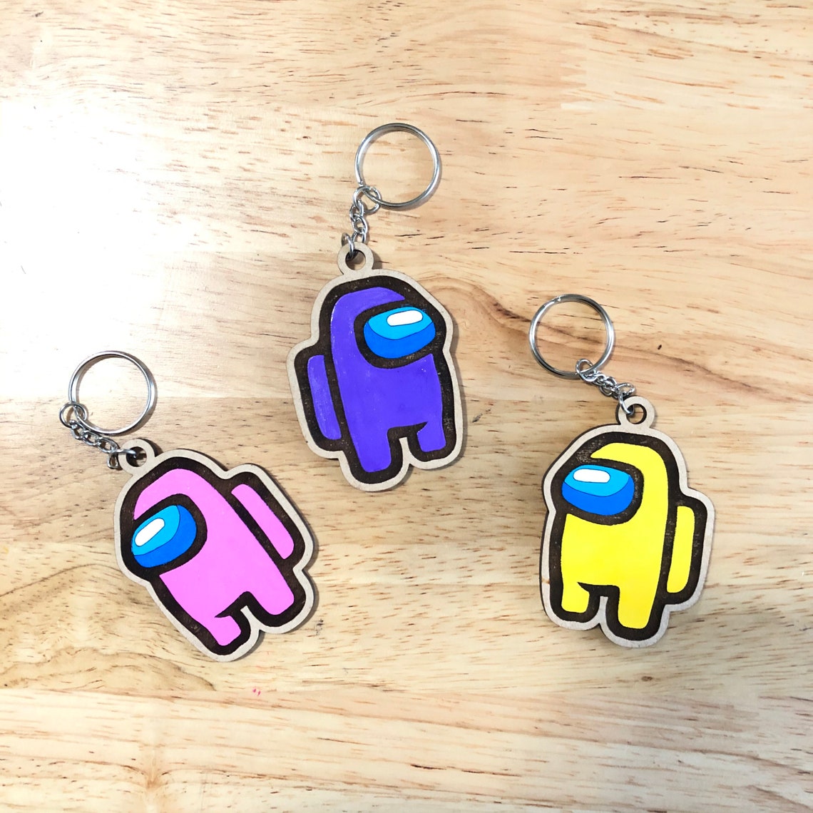 Among Us Keychain sus imposter video games popular | Etsy