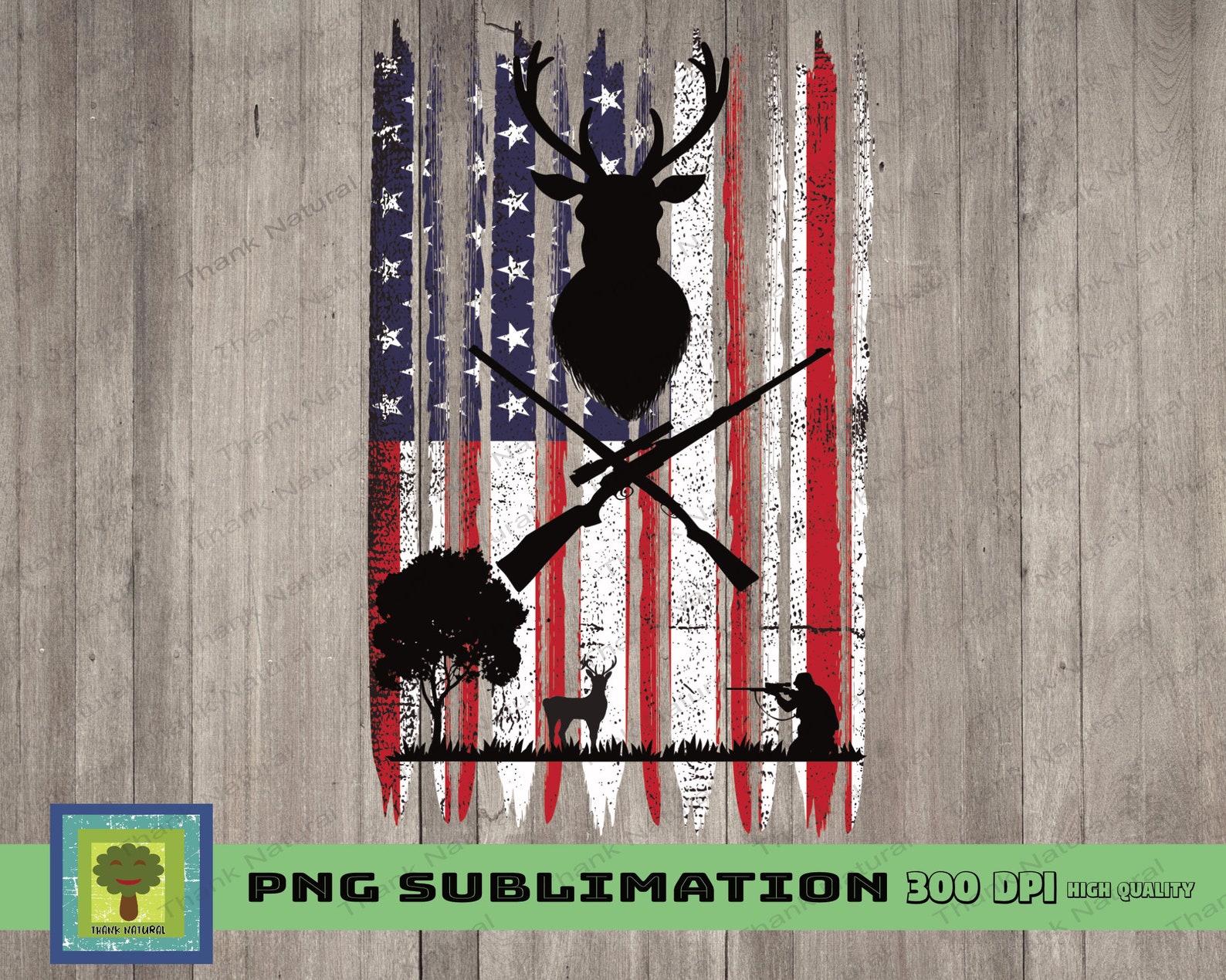 Deer Hunting Sublimation Digital Download | USA Flag Deer Hunting PNG ...