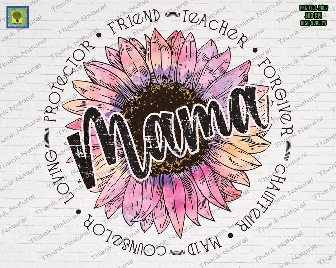 Mama Sunflower Png, Sunflower Pink Png, Sunflower Clipart, Sunflower ...