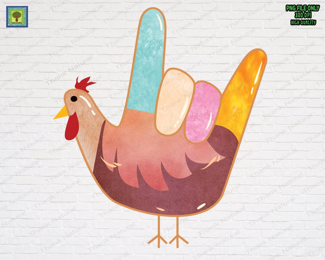 Thanksgiving Turkey American Sign Language I Love You Png, Sublimation ...