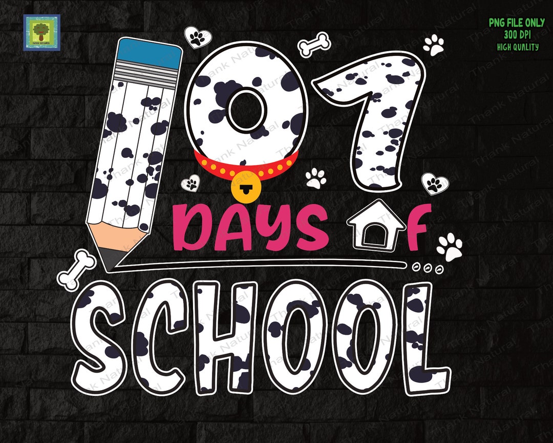 2 Files Png Design, 101 Days of School Dalmatian Dog Boys Girls 100 ...