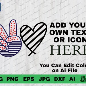 5 Bundle Peace Love Editable Svg Png Dxf Eps Ai, Create Your Own Peace ...