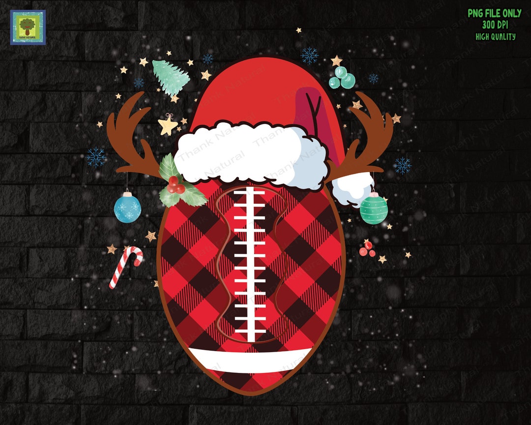 Funny Football Reindeer Santa Hat Christmas Holiday Gifts Design for T ...