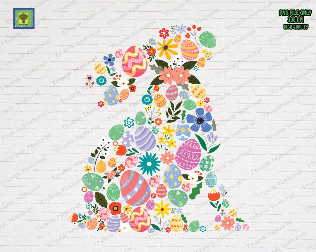 Floral Bunny PNG, Easter Bunny PNG, Happy Easter Png, Spring Png ...