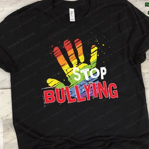 Stop Bullying Awareness Anti Bully Equality Novelty Hand Print PNG ...