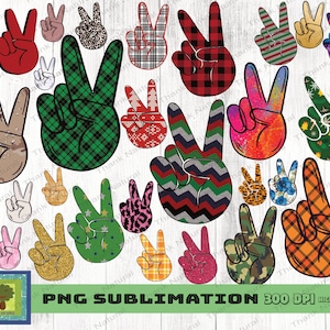 30 Peace Hand Sublimation Designs Bundles PNG | Peace Love Sublimation ...