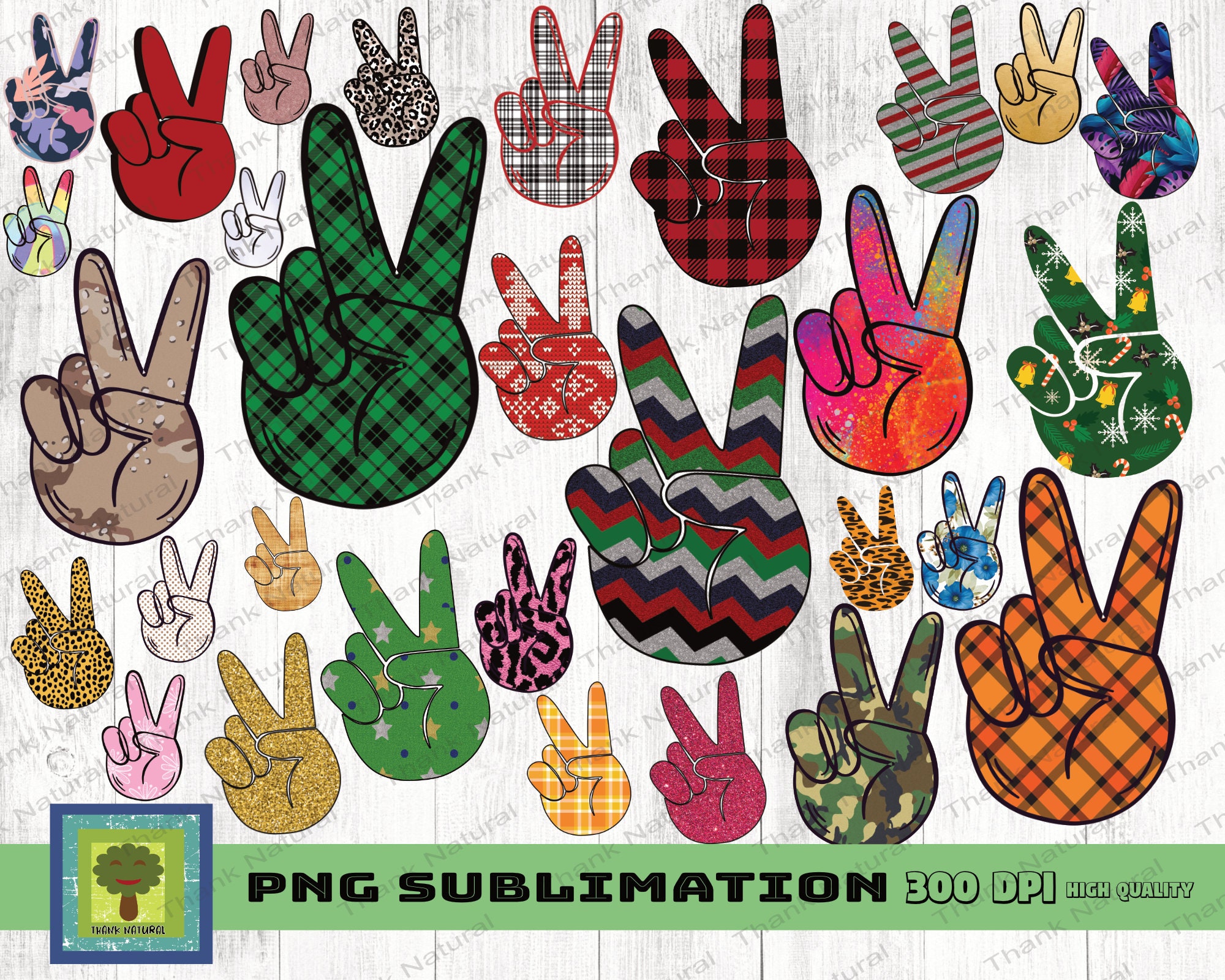 30 Peace Hand Sublimation Designs Bundles PNG Peace Love - Etsy