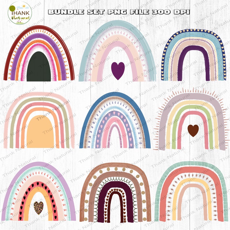 9 Bundle Rainbow Sublimation Designs Clip Art Png File Baby - Etsy