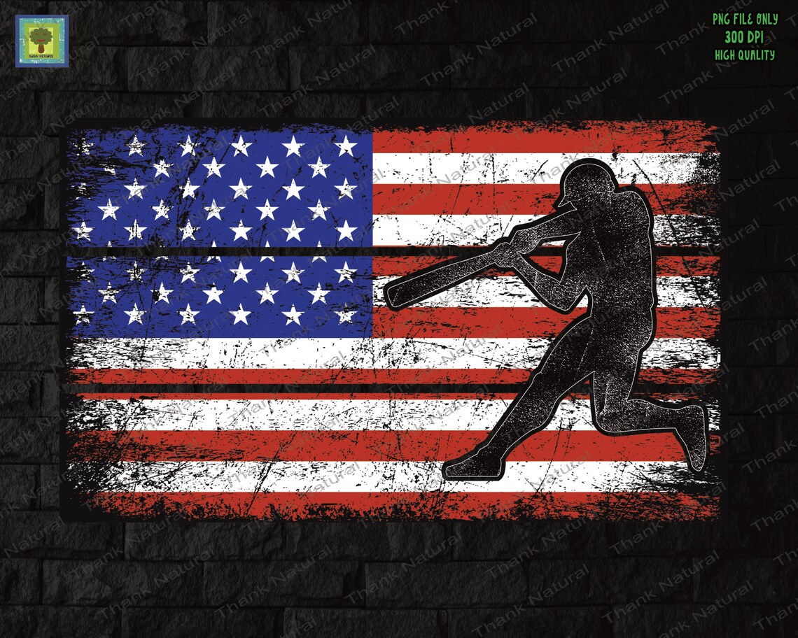 Distressed American Flag Baseball Softball Sublimation - Etsy