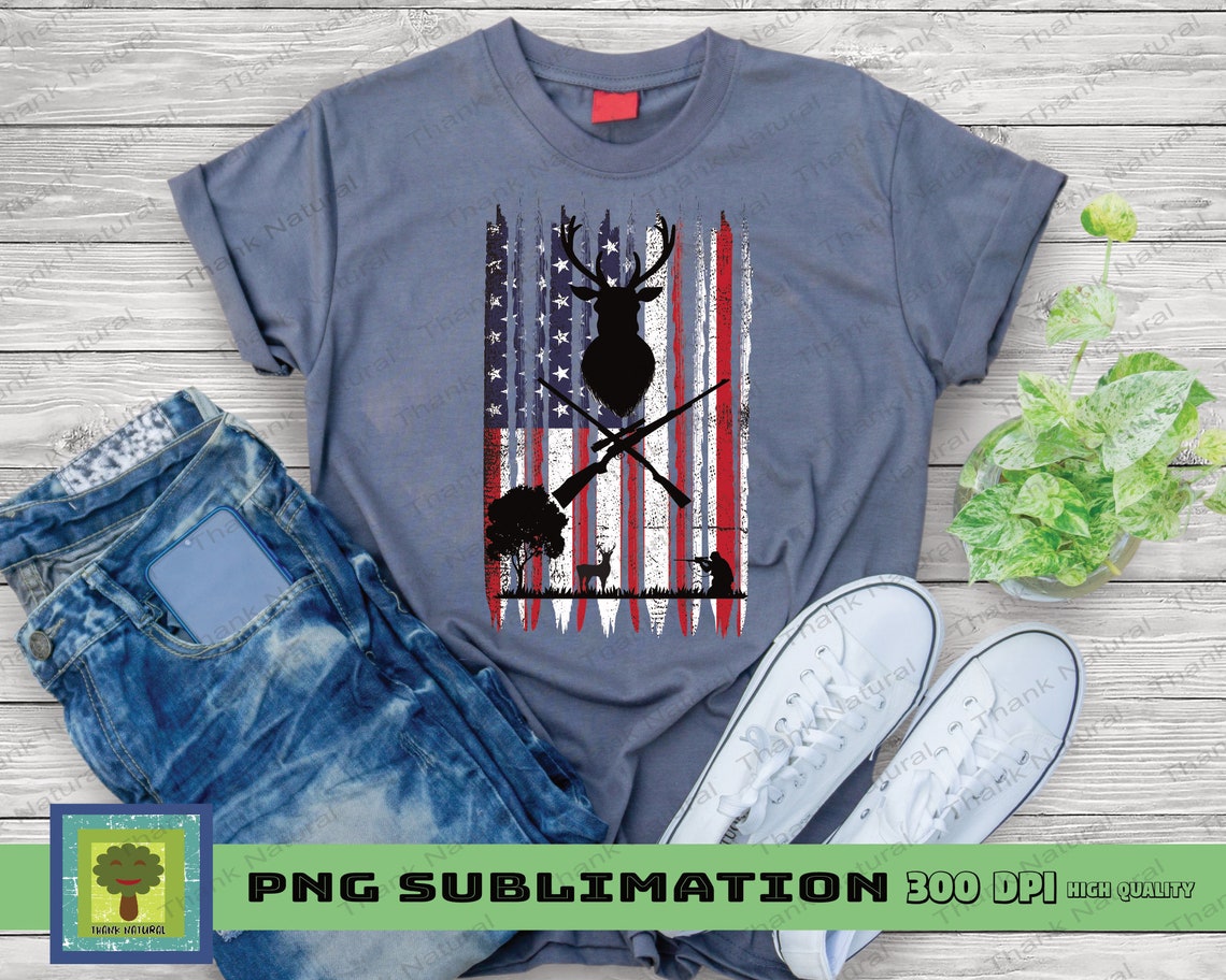 Deer Hunting Sublimation Digital Download | USA Flag Deer Hunting PNG ...