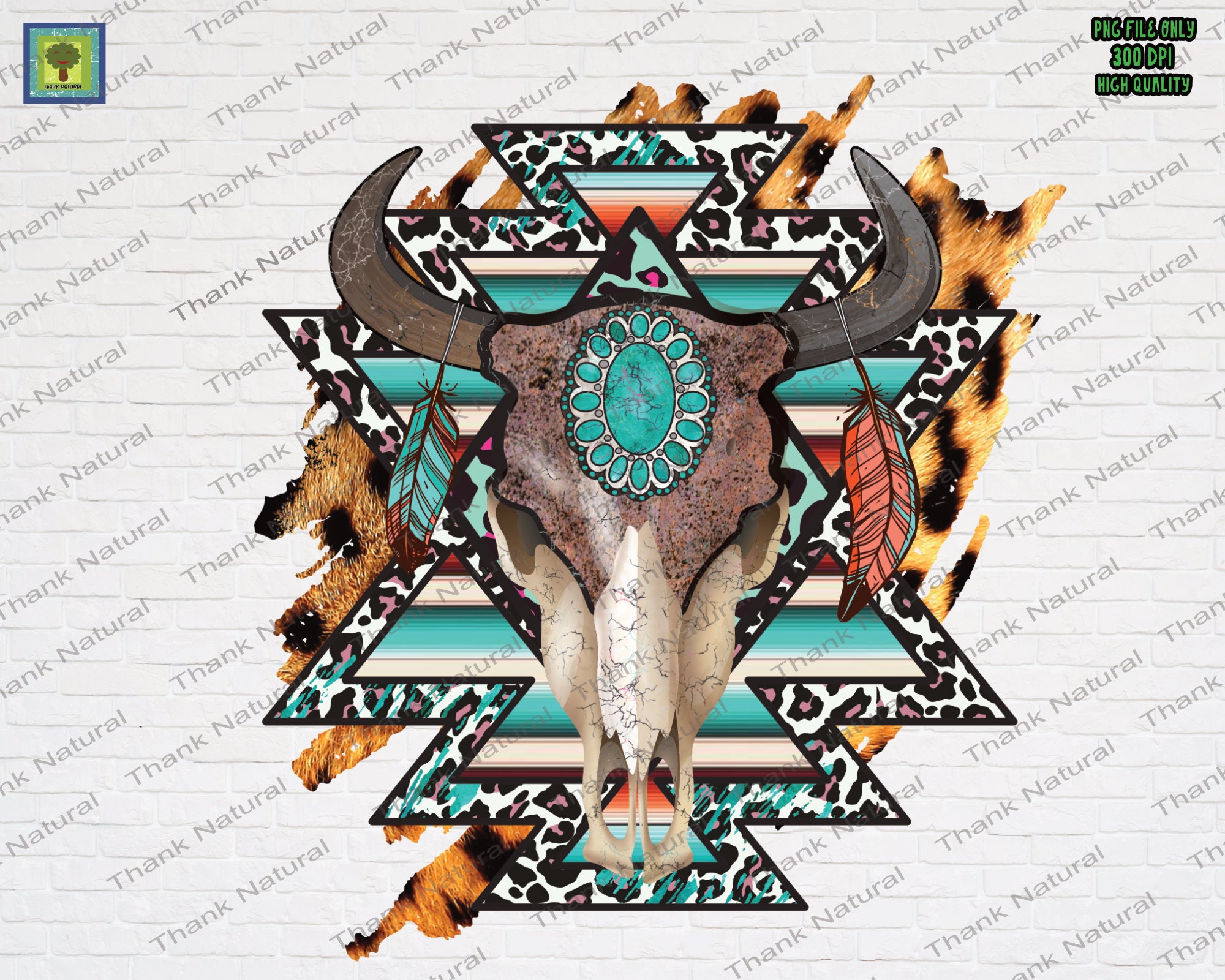 American Native 2 Files Aztec Cow Skulls Design Sublimation | Etsy