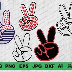 5 Bundle Peace Love Editable Svg Png Dxf Eps Ai, Create Your Own Peace ...