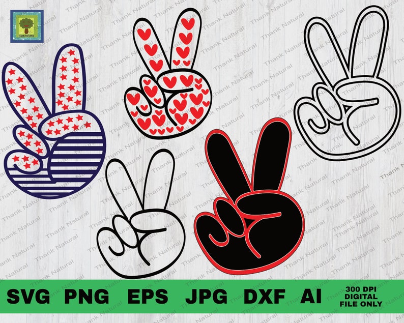 5 Bundle Peace Love Editable Svg Png Dxf Eps Ai, Create Your Own Peace ...