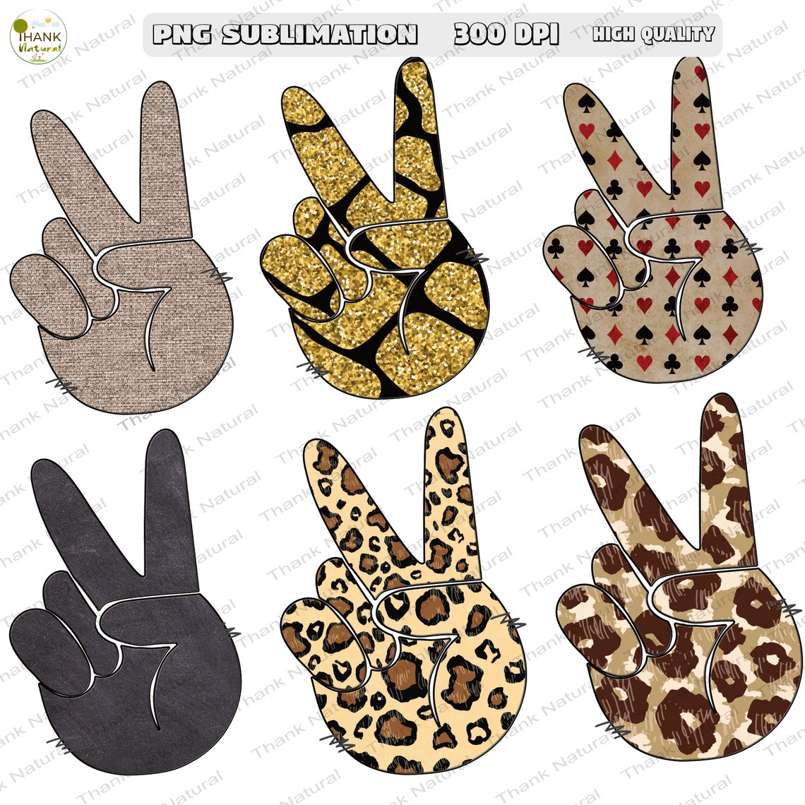 30 Peace Hand Sublimation Designs Bundle PNG File for Peace | Etsy